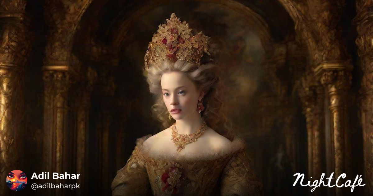 Baroque Princess in Opulent Palace, Rococo Style - AI Art