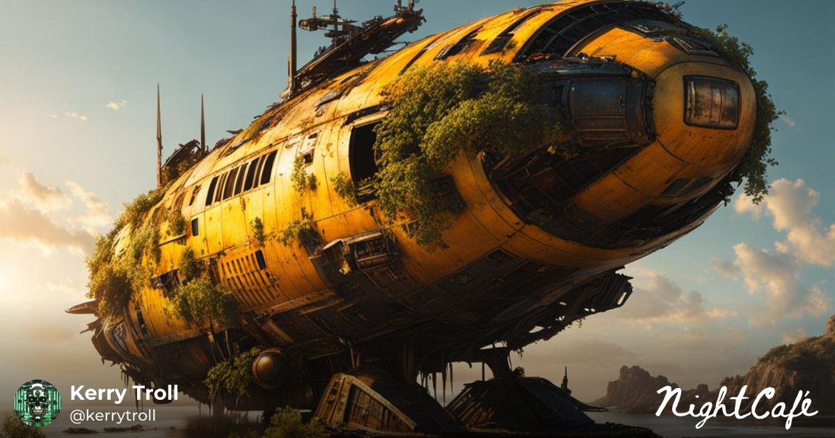 Relic 2 - Post-Apocalyptic Beached Spaceship at Golden Hour