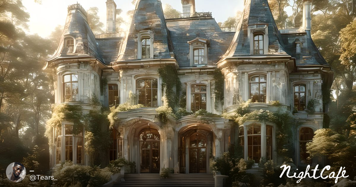 Classic Edwardian-style manor with a large front lawn and bay windows.