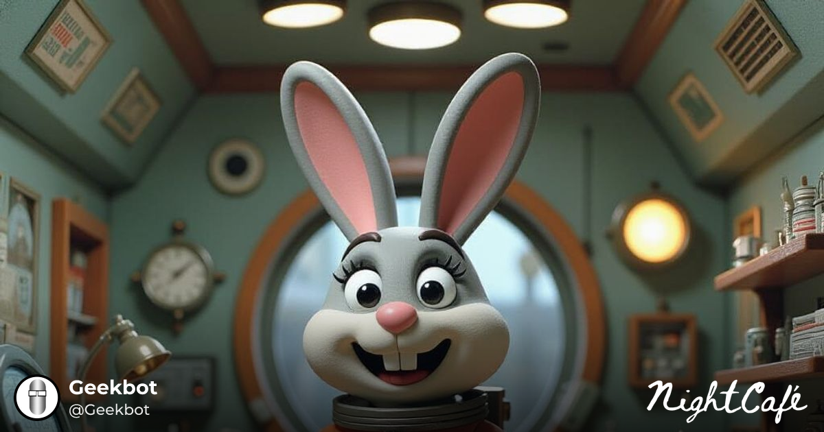 Retro Sci-Fi Rabbit Adventurer in Claymation Style - AI Art