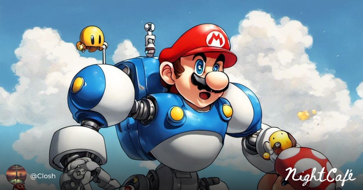 Super Mario Mech - Robotic Super Mario in Anime Style