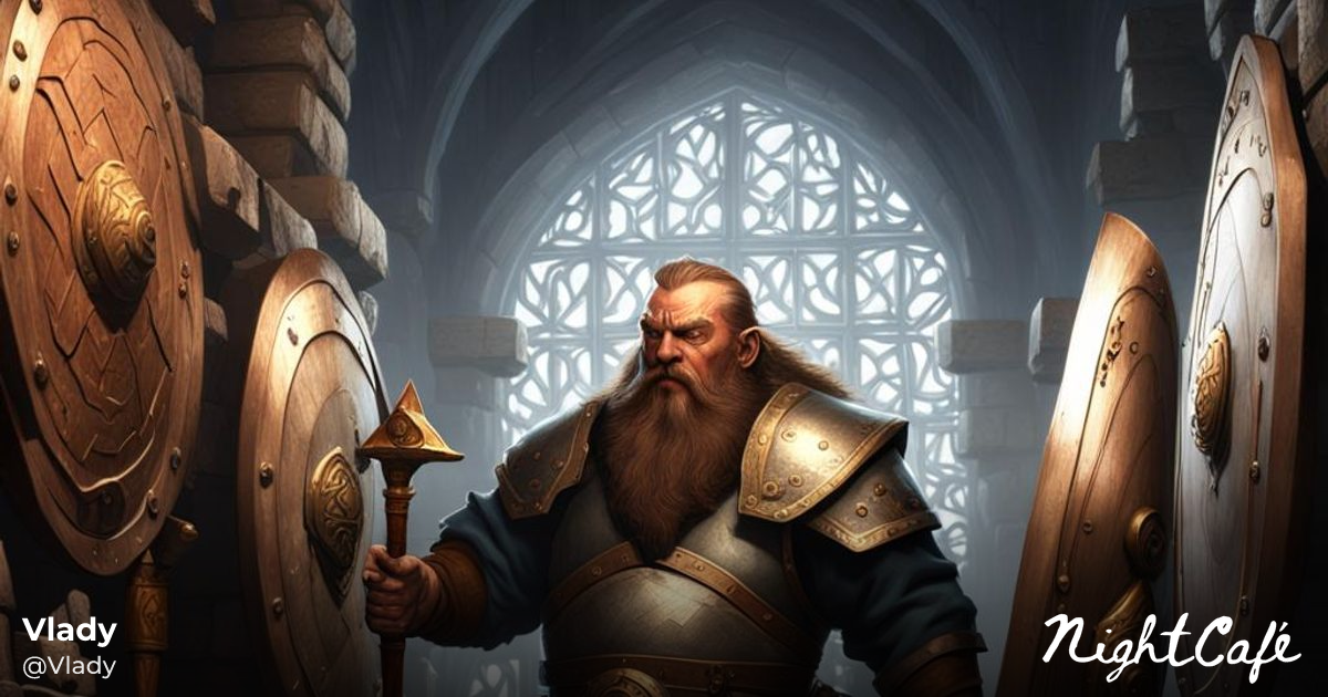 A Dwarf smith. - Dwarf Smith Forging Shield: Dark Fantasy Co...