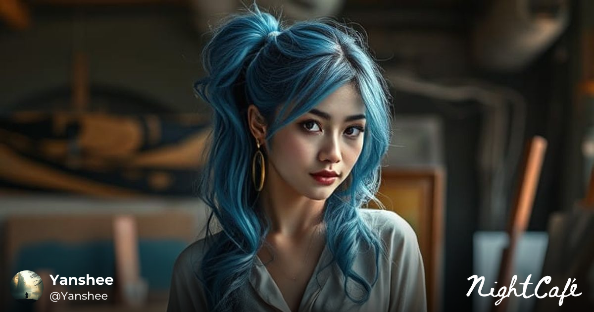 Ayla as an artist - Hyperrealistic Dreamy Artist in Studio