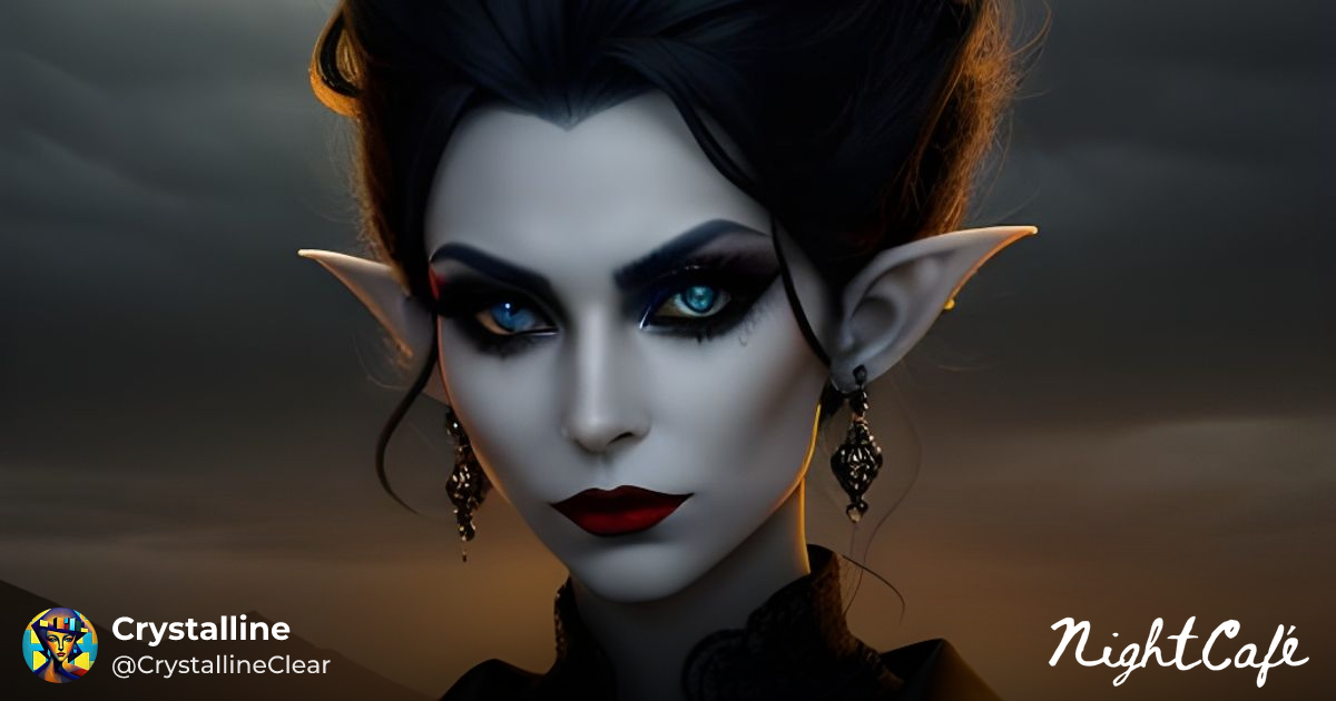 Gothic fey lady - Elegant Gothic Fey Demon Portrait