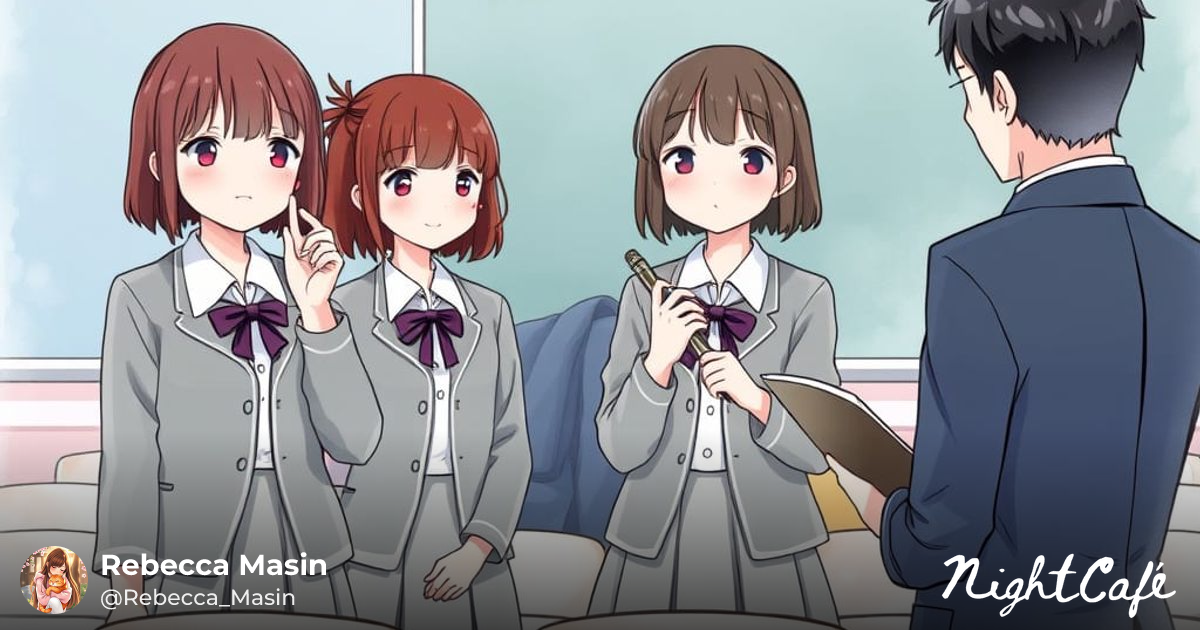 Young Girls Present Work to Formal Professors in a... - AI Art