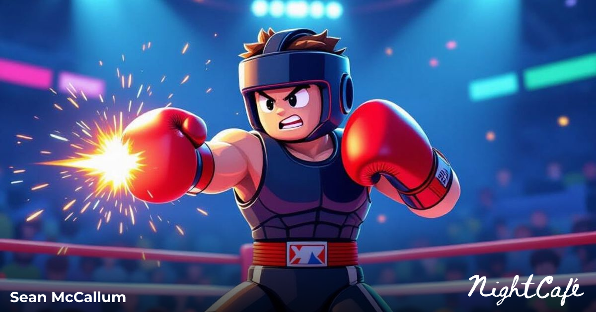 Boxing Simulator X logo - Roblox Boxer in 8-bit Arena, Di...
