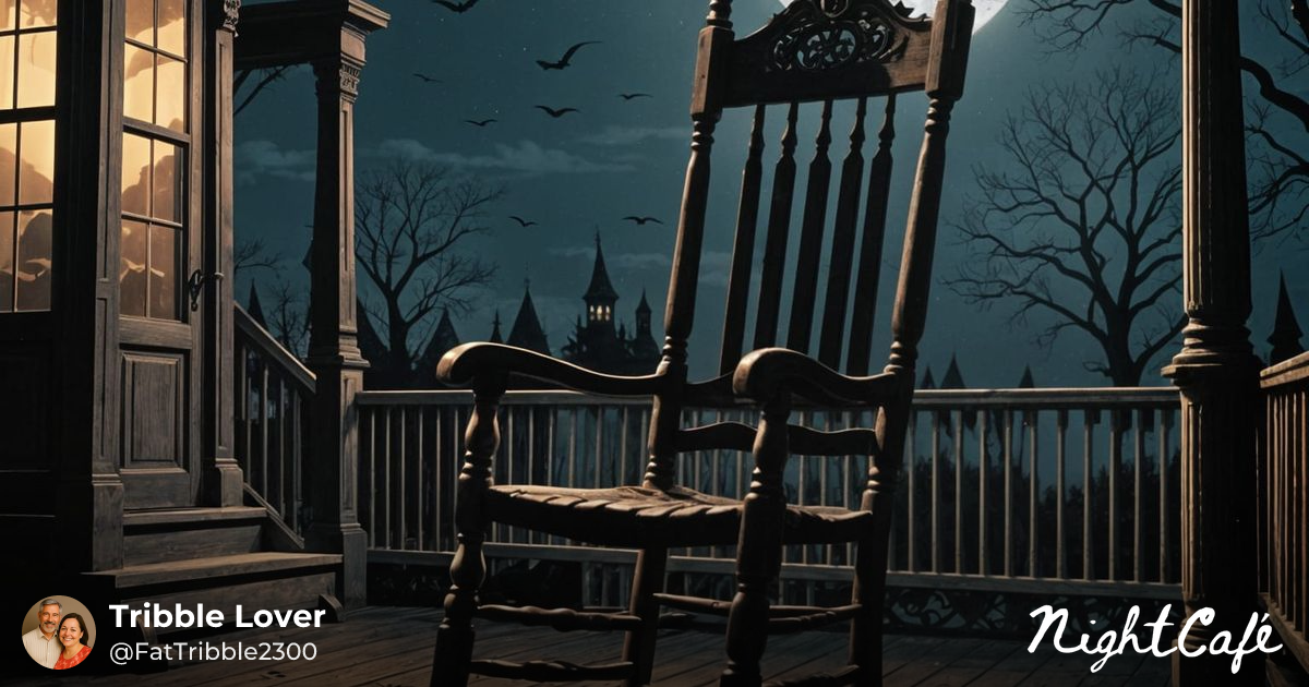 Haunted Mansion: Gothic Rocking Chair in Moonlight - AI Art