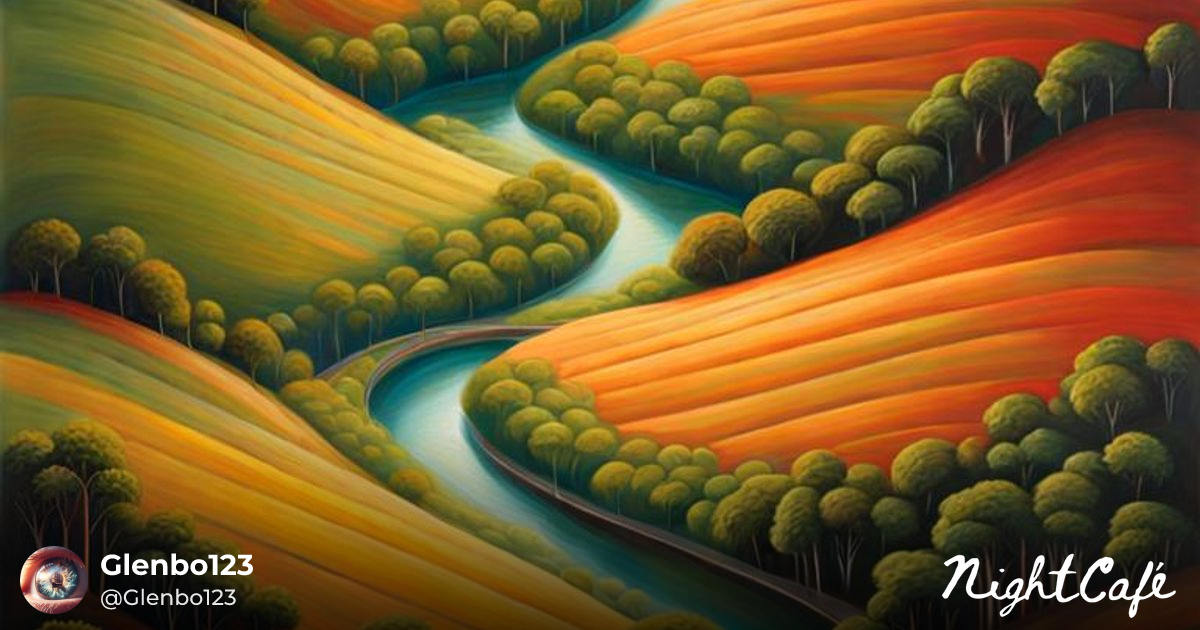 Hills - Ethereal Utopia: Radiant Communities in Oil Painting