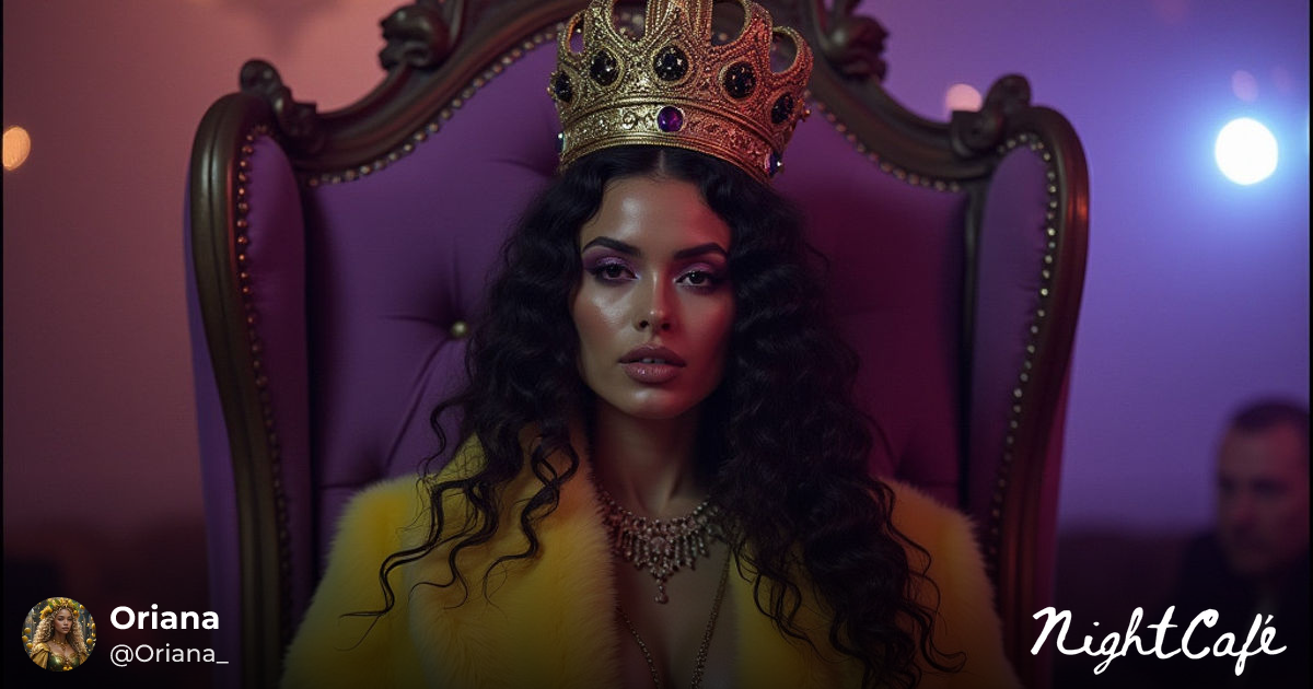 Pimp goddess - Opulent Woman with Papal Crown in Film Still