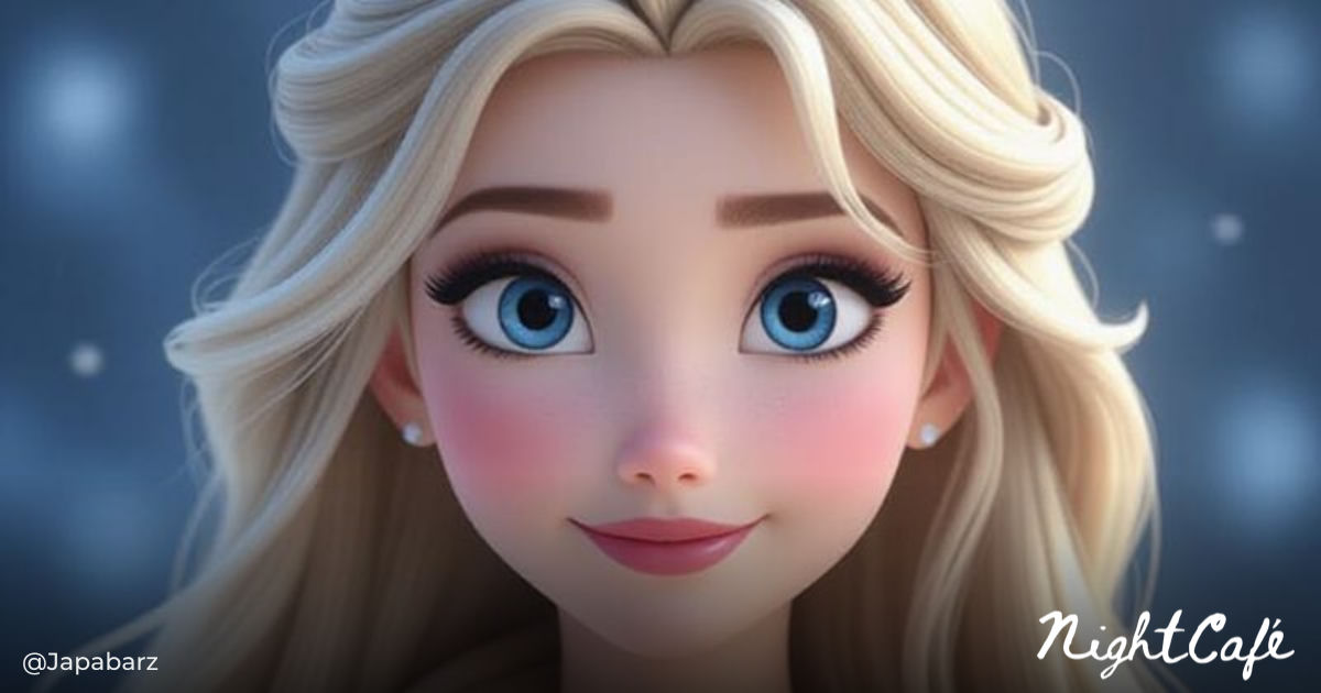 Realistic 3D Disney Style Blonde Woman in White Dr... - AI Art