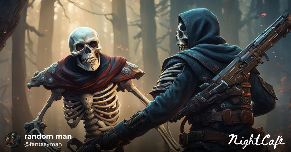 Skeleton Bounty Hunter Defeats Assassin: Detailed ... - AI Art