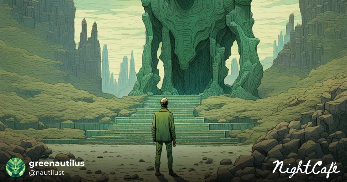 Sci-fi scapes - Alien Insect Statue on Jade Planet, Ligne Cl...