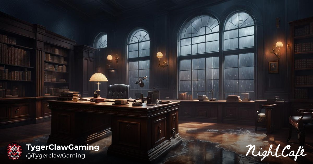 Noir Office - Empty Mafia Office in 1940s Noir Style