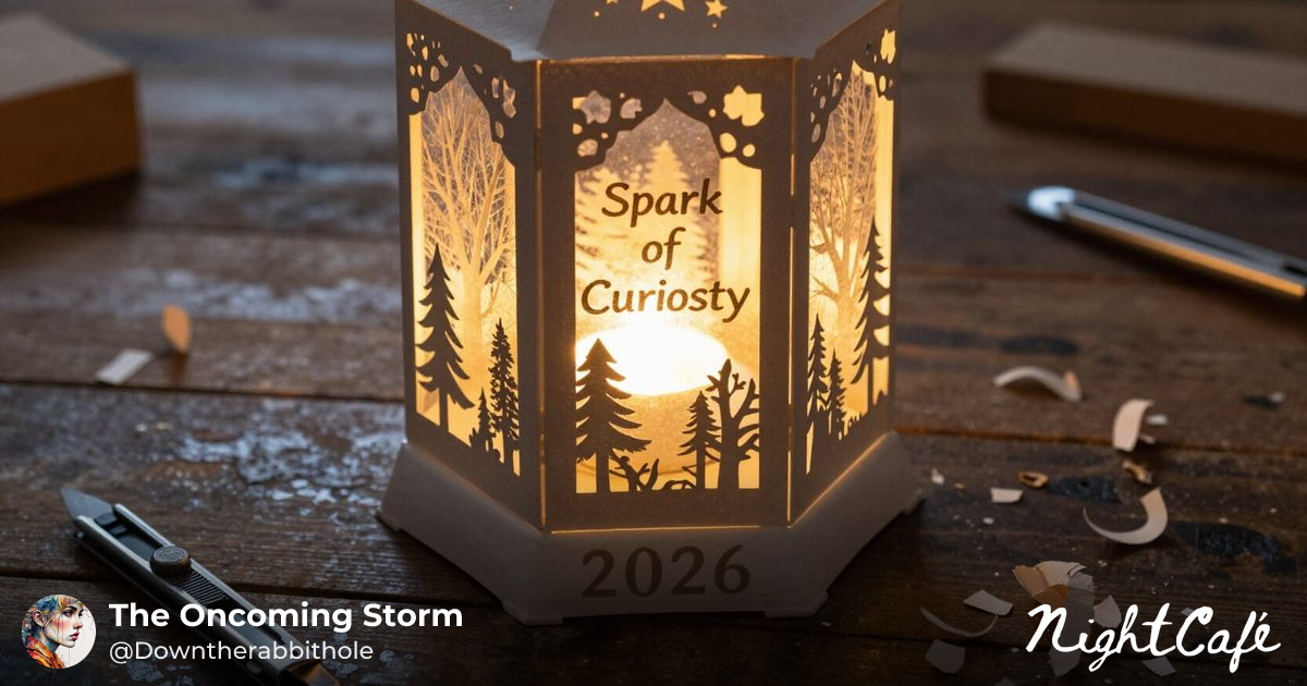 The Lantern of Curiosity - Glowing Paper Lantern with Forest...