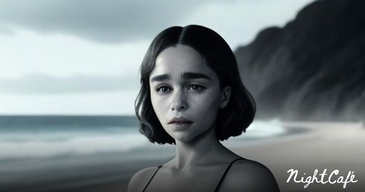 Emilia Clarke on 1920s French Beach - AI Art