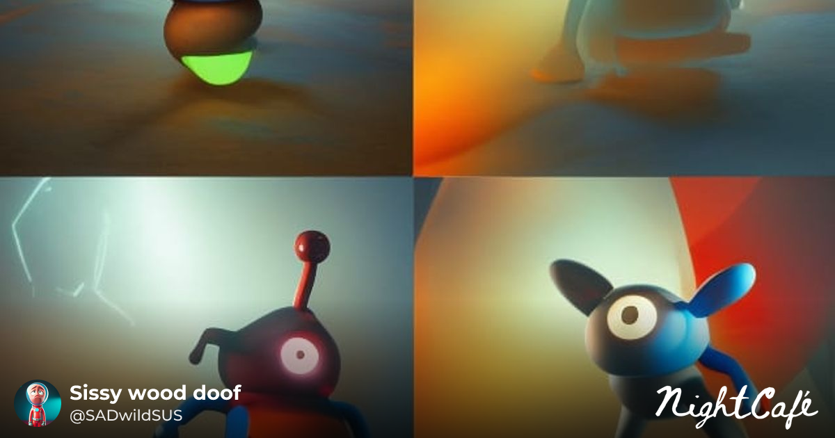 Bean Creatures Clash in a Dynamic 3D Universe - AI Art