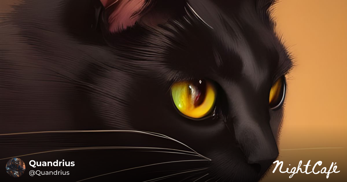 black cat - Hyperdetailed Portrait of a Black Cat