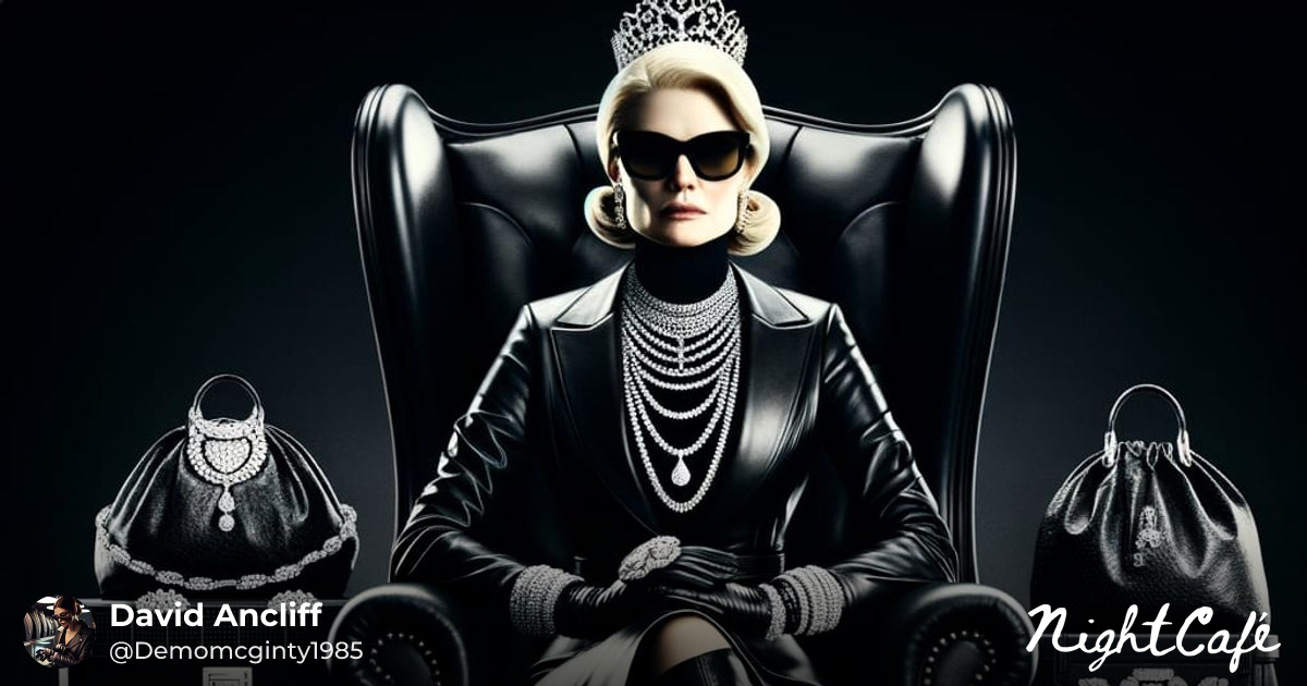 Leather Queen on Throne with Diamond Booty - AI Art