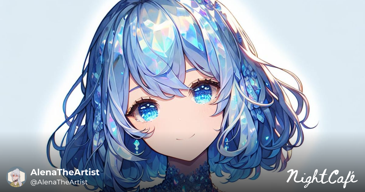 Opalescent Crystal Girl: Anime-Style Full Body Por... - AI Art