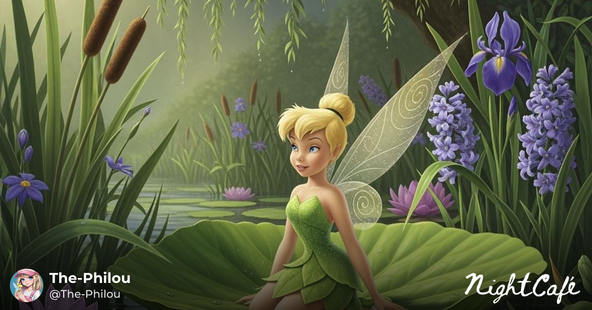 Tinkerbell on a lilypad - Tinkerbell on Lilypad in Realistic...