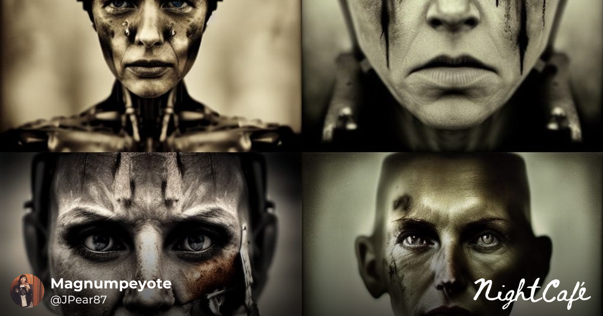 Apocalyptic Robot Queen Portrait - AI Art