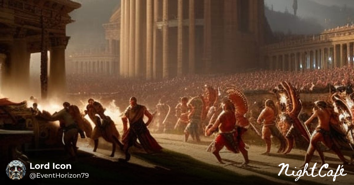 Roman Age - Epic Gladiator Pit Digital Painting