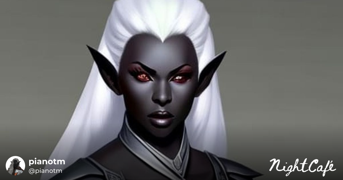 Drow Woman - Hyperrealistic Drow Elf Woman Portrait