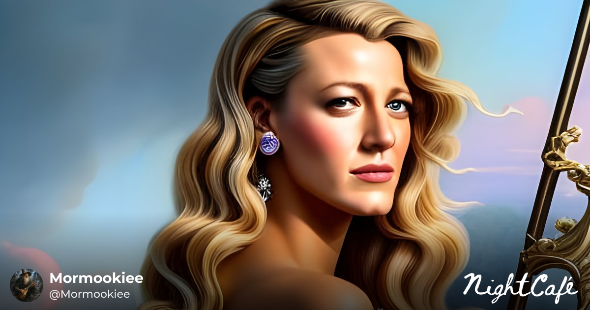 Queen Blake Lovely - Rococo Woman Holding Rake in Hyperdetai...