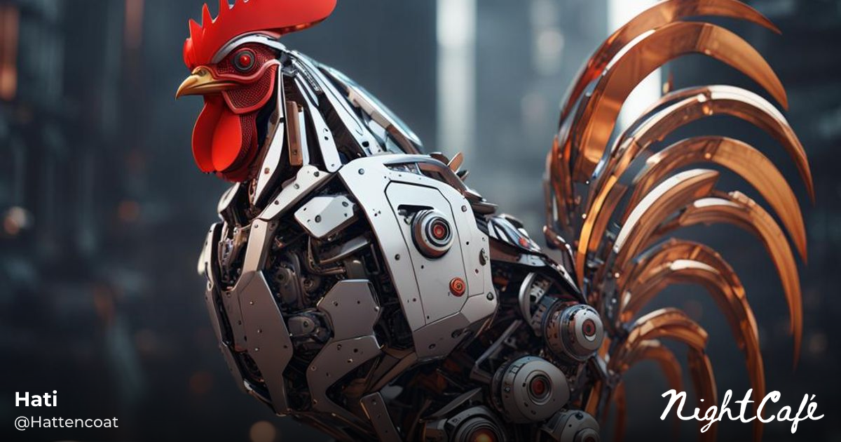 robot rooster - Futuristic Robot Rooster in Sci-Fi Setting