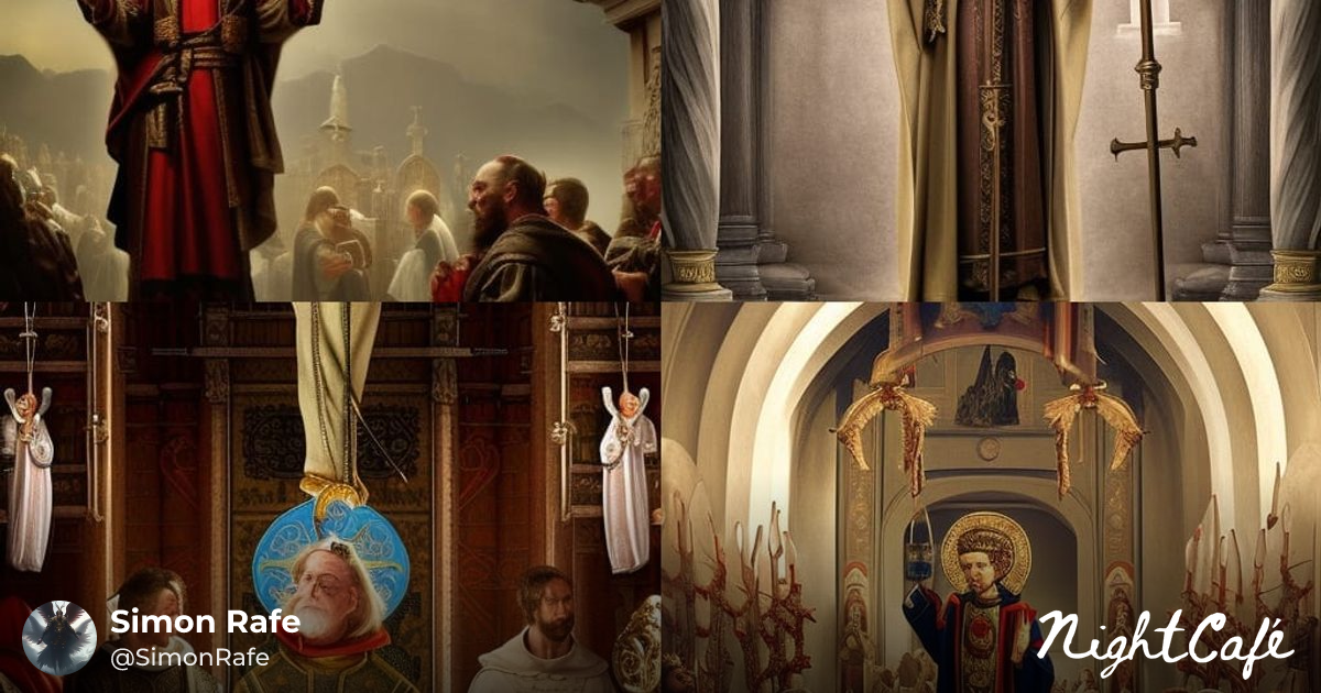 Saint Blaise Blessing Throats in Digital Matte Pai... - AI Art