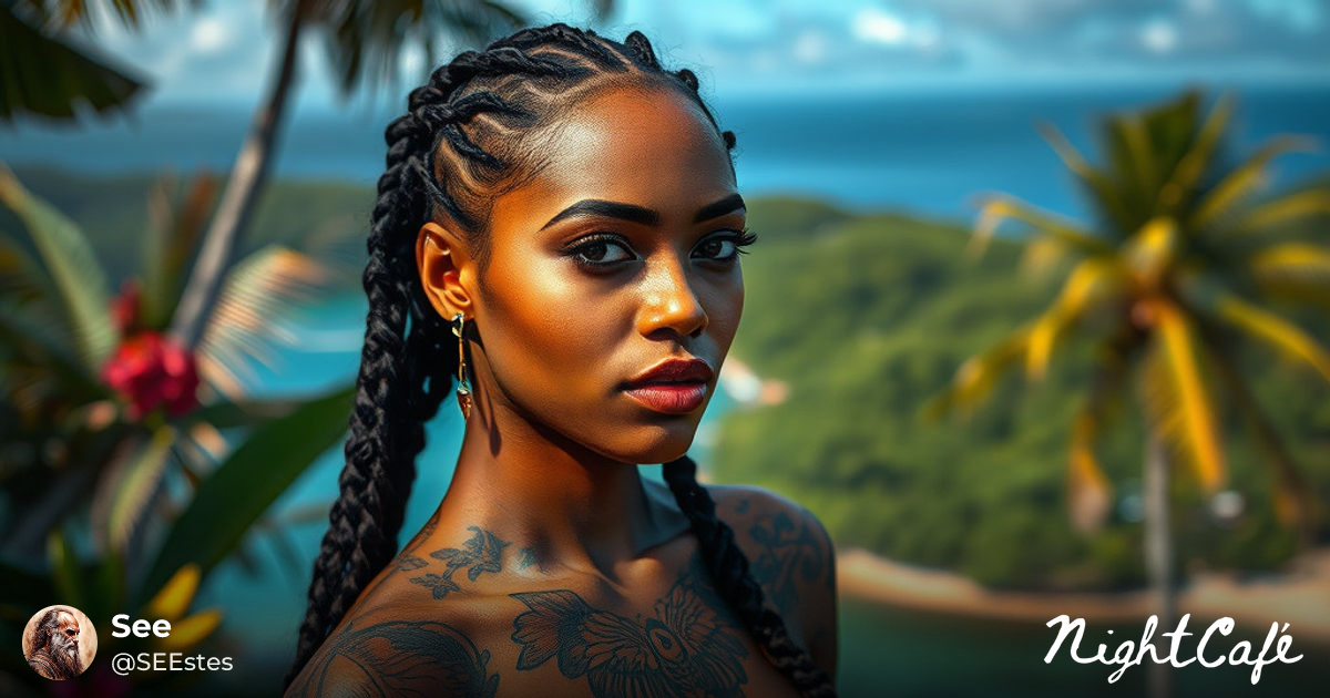 "Maria Maria" Latina with coffee-colored skin, long braids and tattoos ...