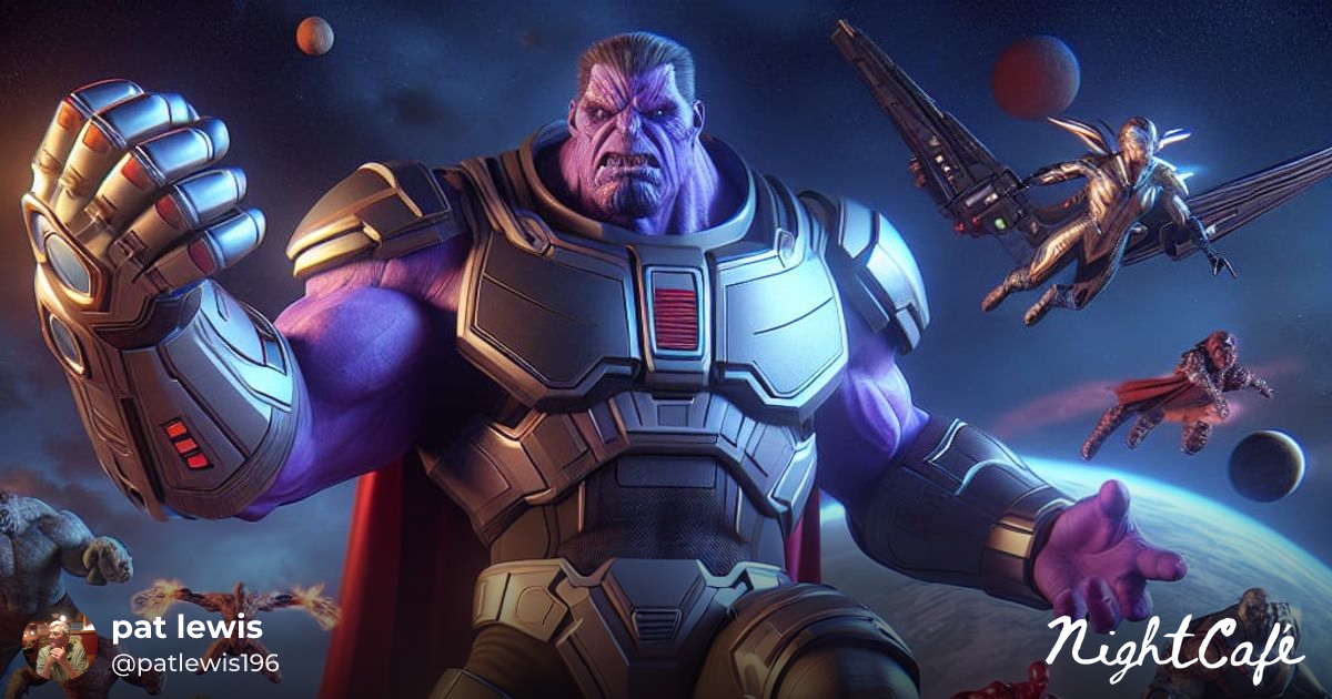 Futuristic Avengers Battle Thanos on Alien Planet - AI Art