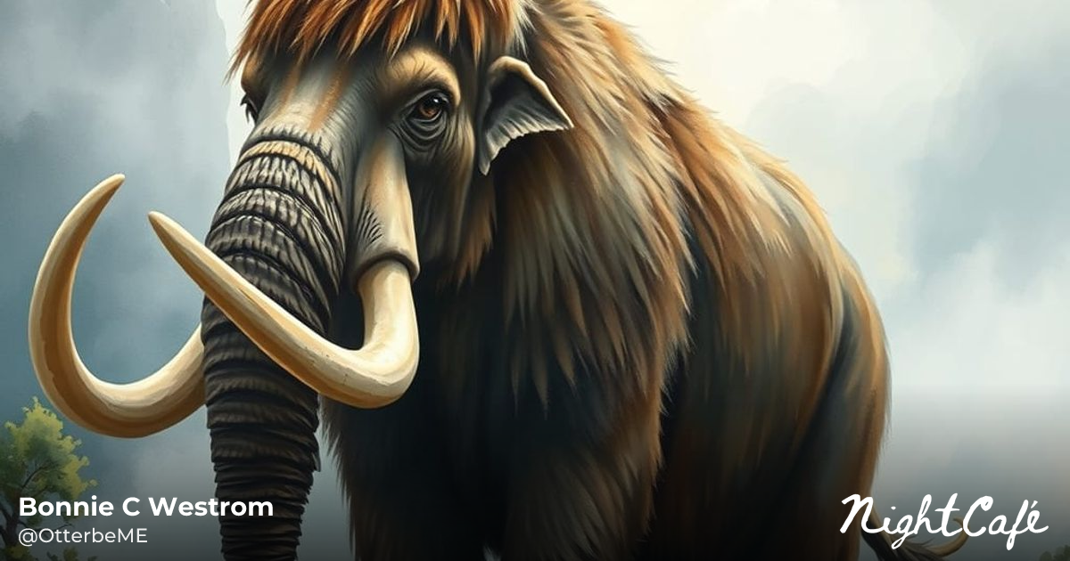 woolly mammoth - Majestic Woolly Mammoth in Impressionist St...