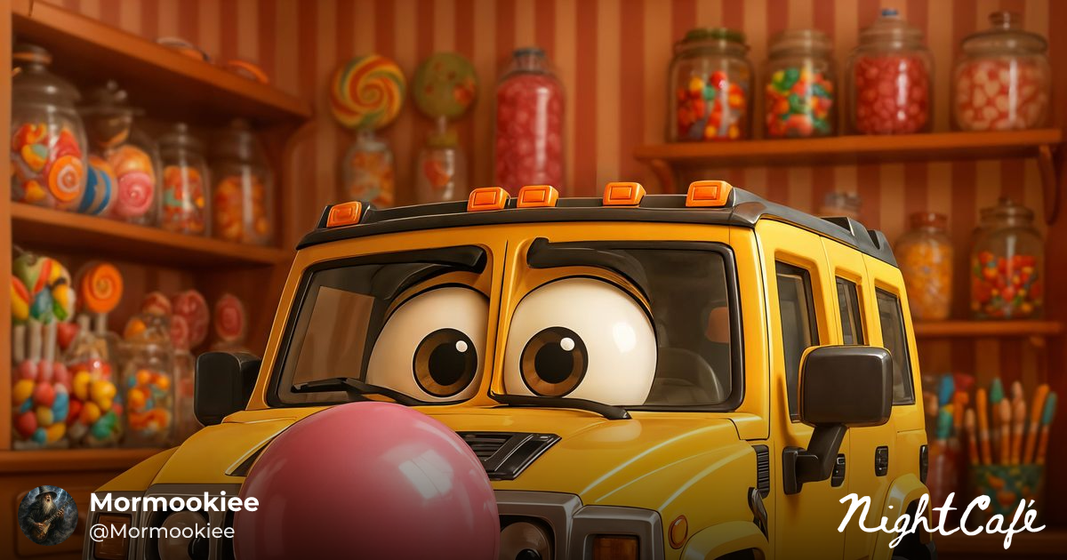 Gummer Hummer - Cartoon Hummer Blowing Bubble in Candy Shop