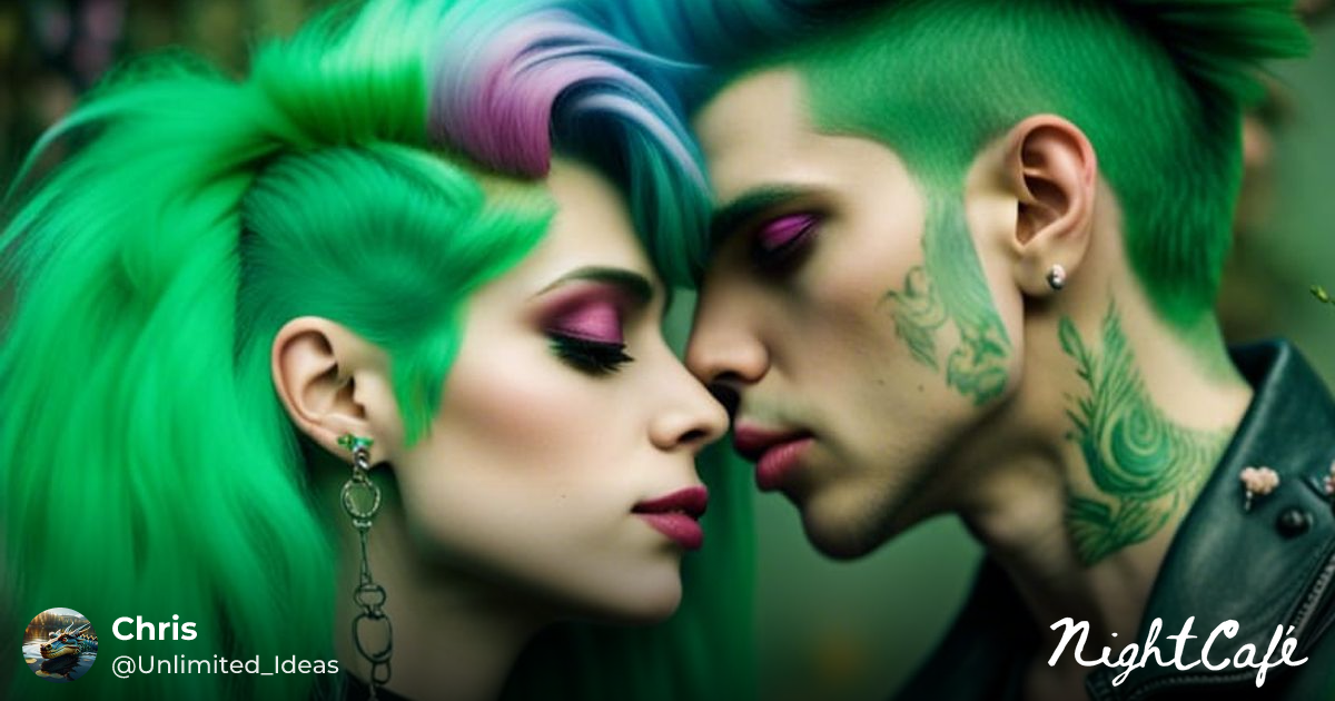 Young punk couple kissing!