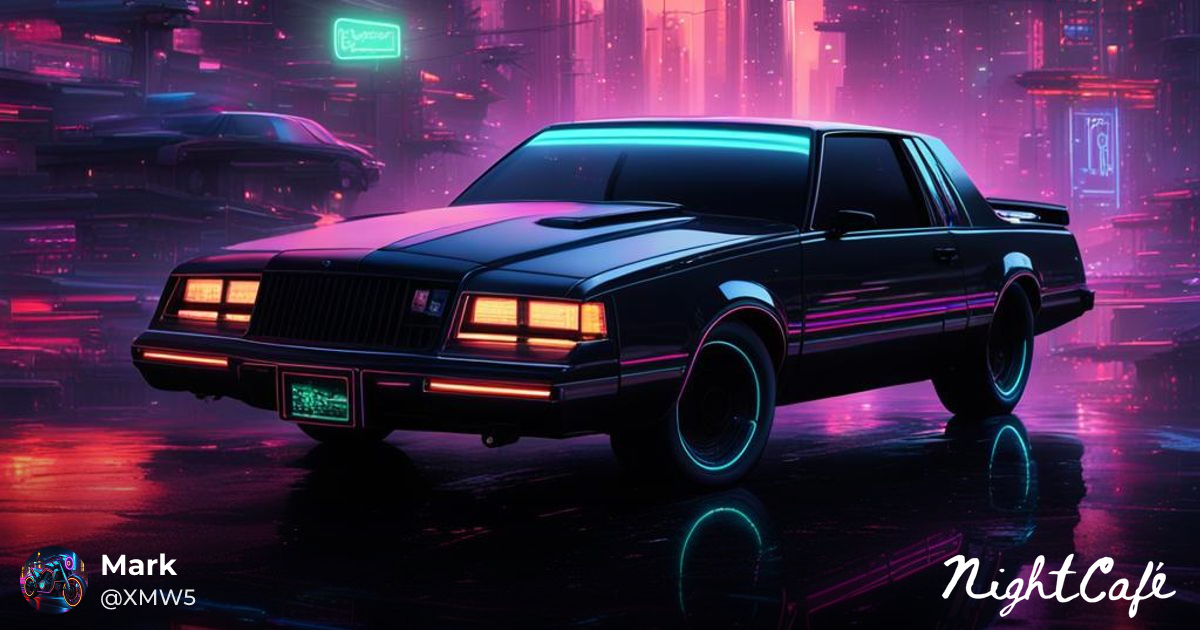 Buick Grand National in a Neon Cyberpunk City - AI Art