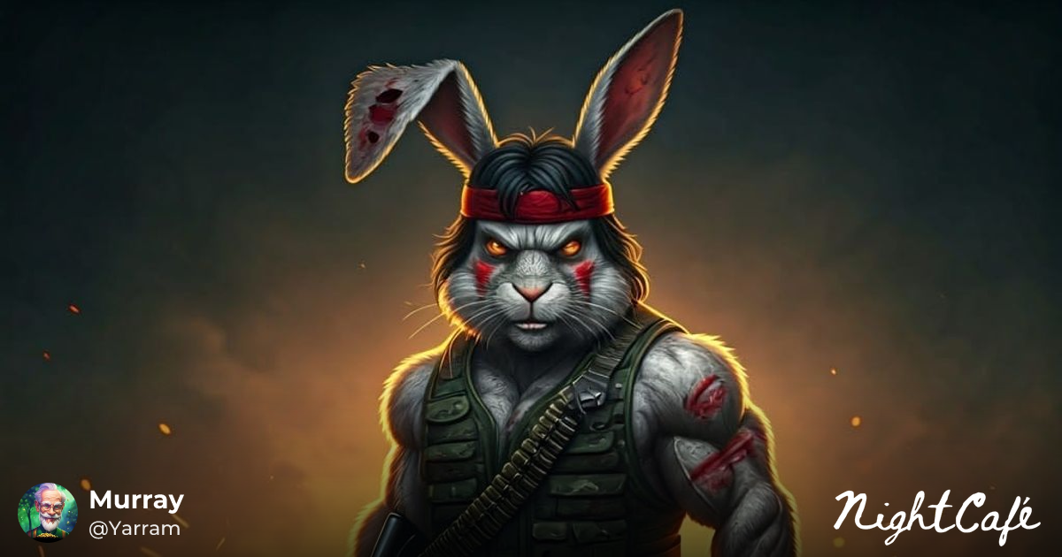 Rambo Rabbit - Tough Easter Bunny “He’s seen 30 Easters… and this is ...