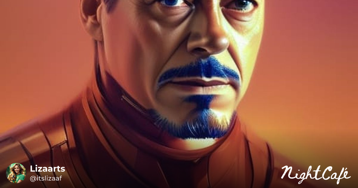 Tony Stark - Hyperdetailed Portrait of Tony Stark in Art Nou...