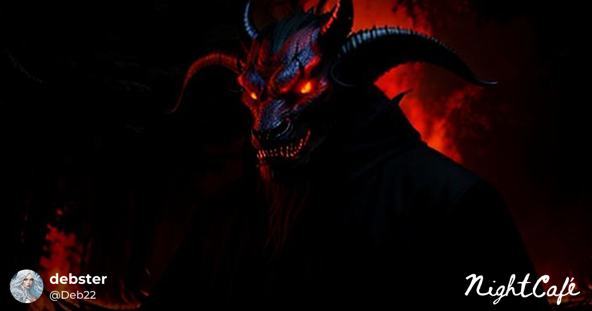 Fiery Demon Emerges: Dark Fantasy Art - AI Art