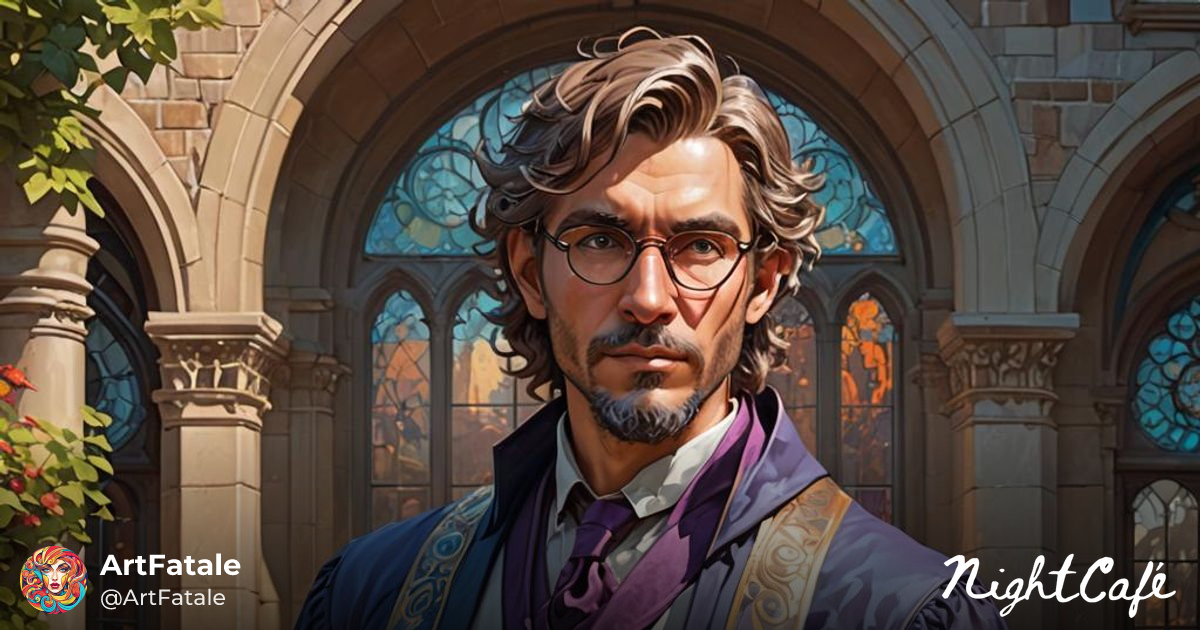 Professor of Mystical Arts - Mage Professor Portrait in Digi...