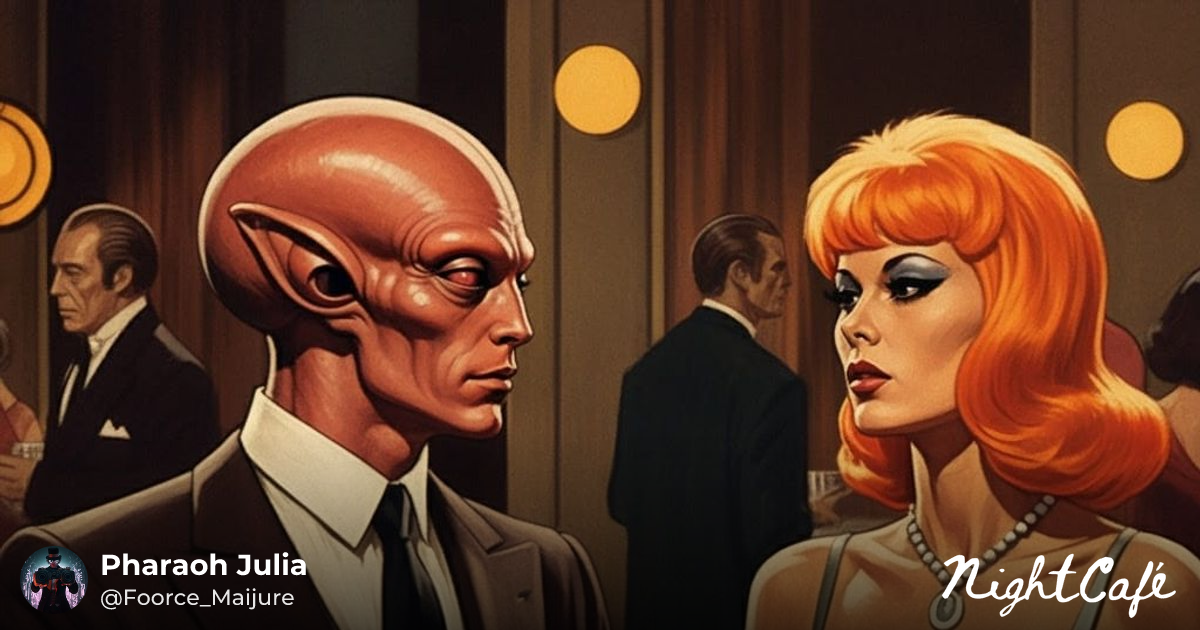 Intergalactic Romance in Retro Sci-Fi Style - AI Art