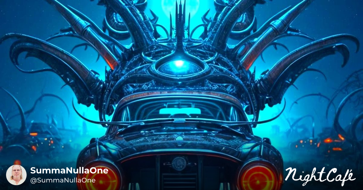 Deranged Alien Technology Dancing in Moonlight - AI Art