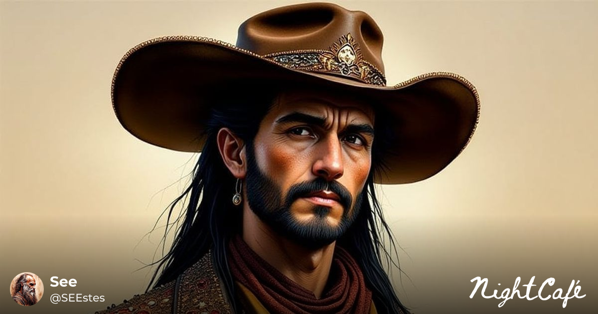 Rhinestone Cowboy in Digital Western Art Style - AI Art