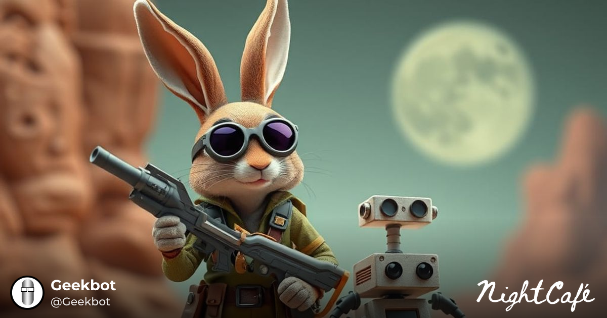 Retro Sci-Fi Rabbit Adventurer in Claymation Style - AI Art