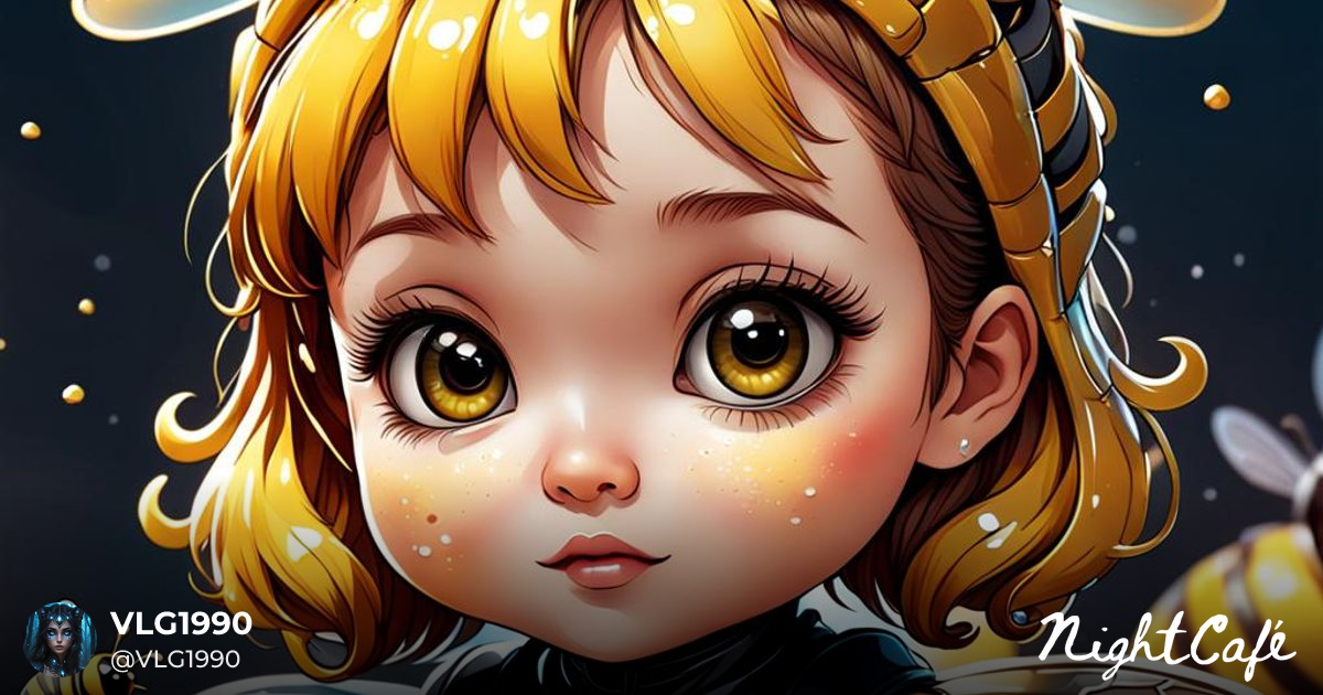 Cute Chibi Bee - Chibi Honeybee Girl: Ultra-Detailed Graffit...