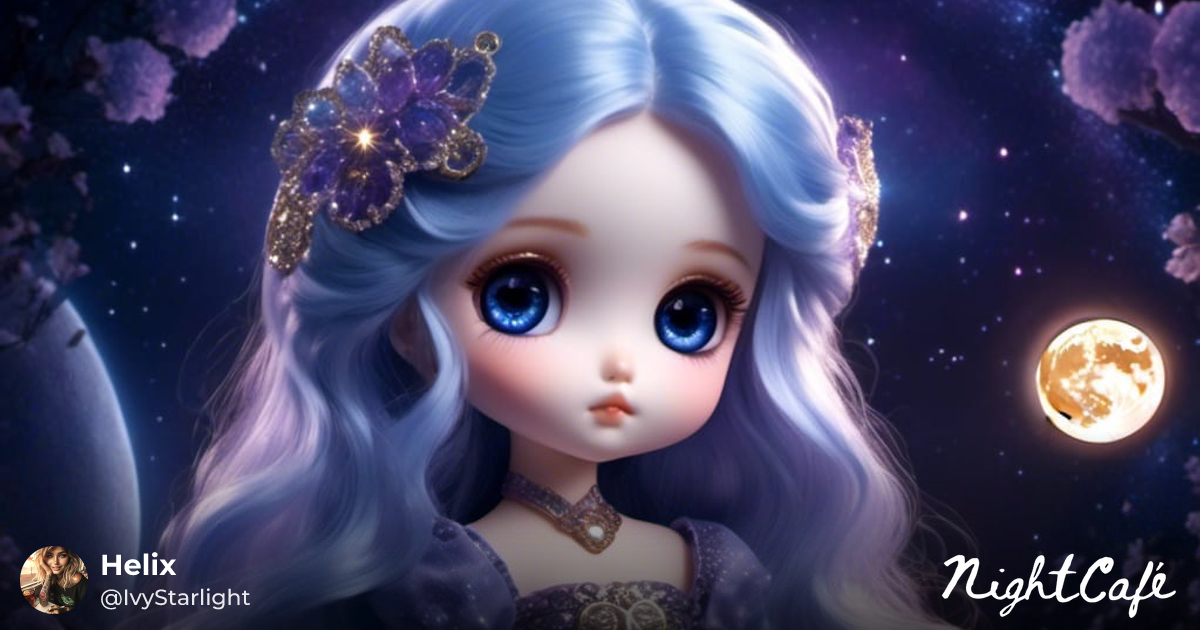 Venus - Chibi Starlight Girl in Galaxy with Moon