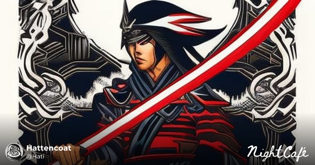 eagle samurai in style of Hokusai - Eagle Samurai in Hokusai...