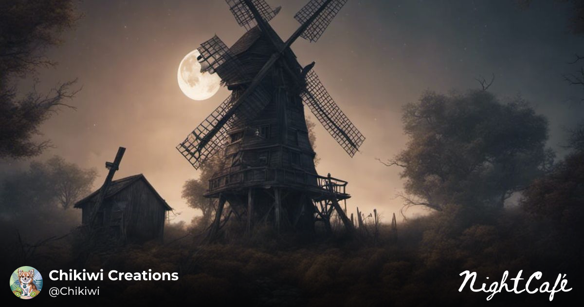 The Old Forgotten Windmill - Overgrown Windmill at Night in ...