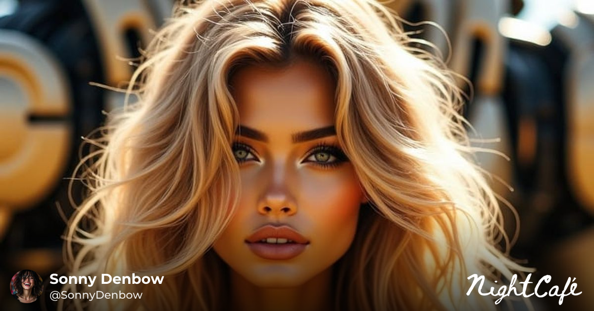 Jaz - Striking Woman in Robot Hand: Hyper-Realistic Photogra...