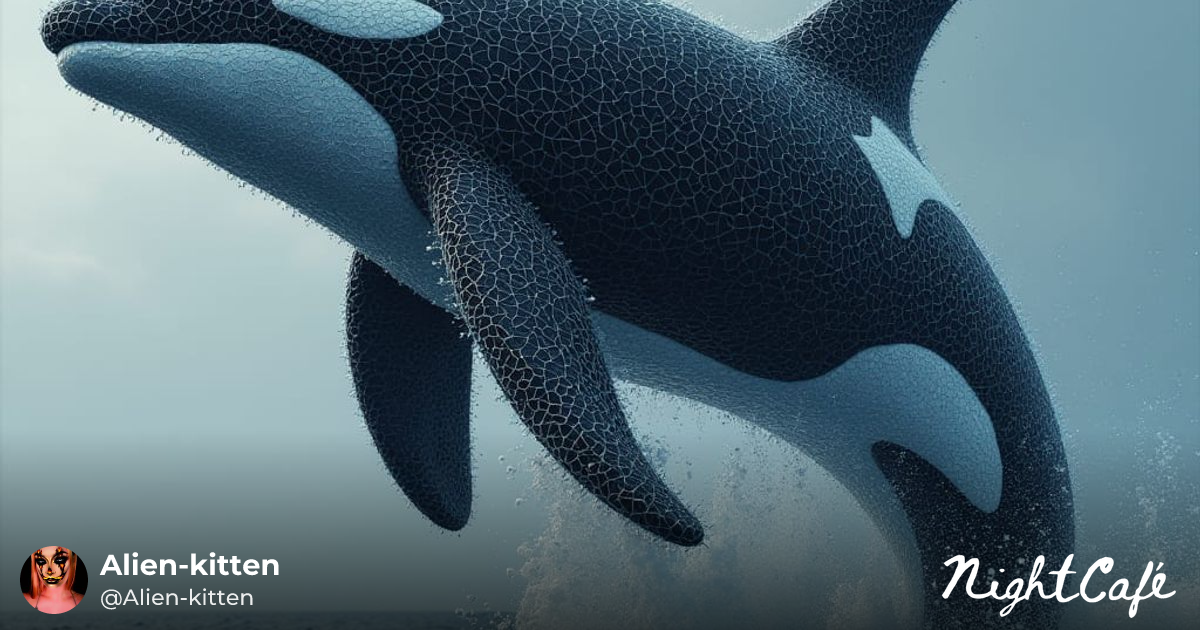 Giant orca made of mesh - Metallic Mesh Orca Breaching: 3D R...